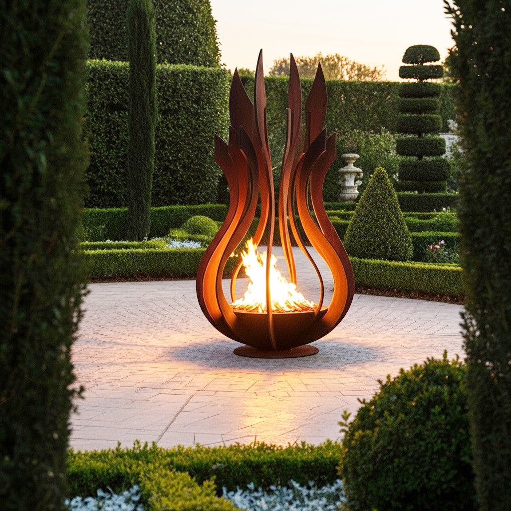 Flame Bloom Metal Fire Sculpture by Modofire
