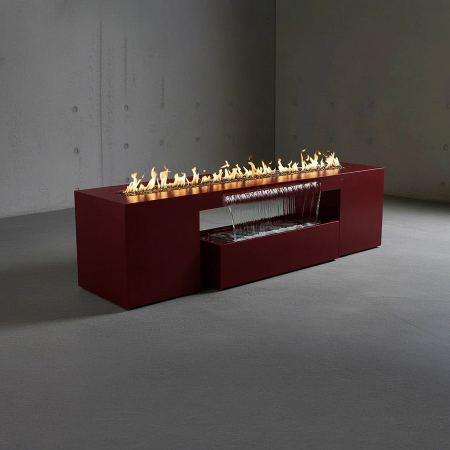 Lineo View Fire & Water Feature | Custom Aluminum by Modofire
