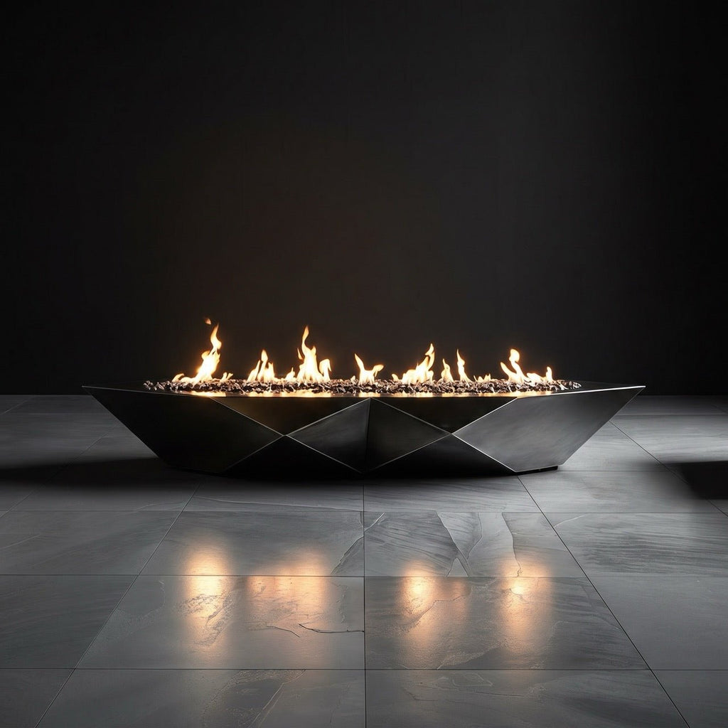 Argyle Fire Pit Table | Faceted Diamond Aluminum by Modofire
