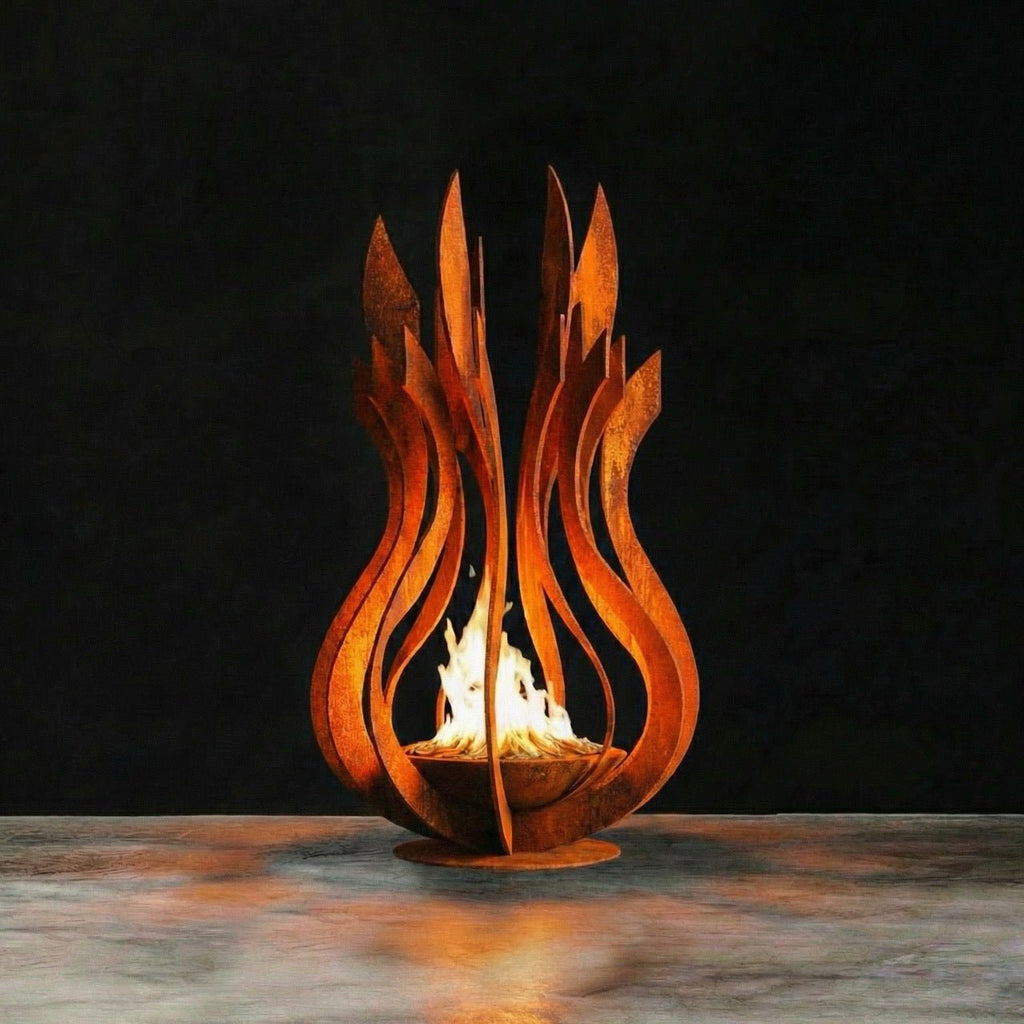 Flame Bloom Metal Fire Sculpture by Modofire