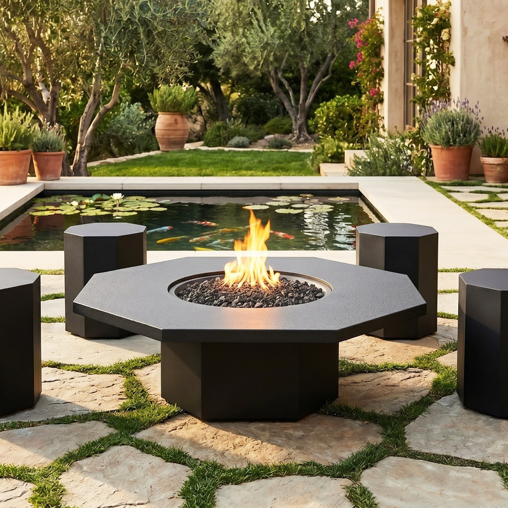 Octo Fire Pit Coffee Table | Octagonal Aluminum by Modofire