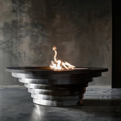 Tornado Fire Pit Table | Spiral Sculptural Aluminum by Modofire