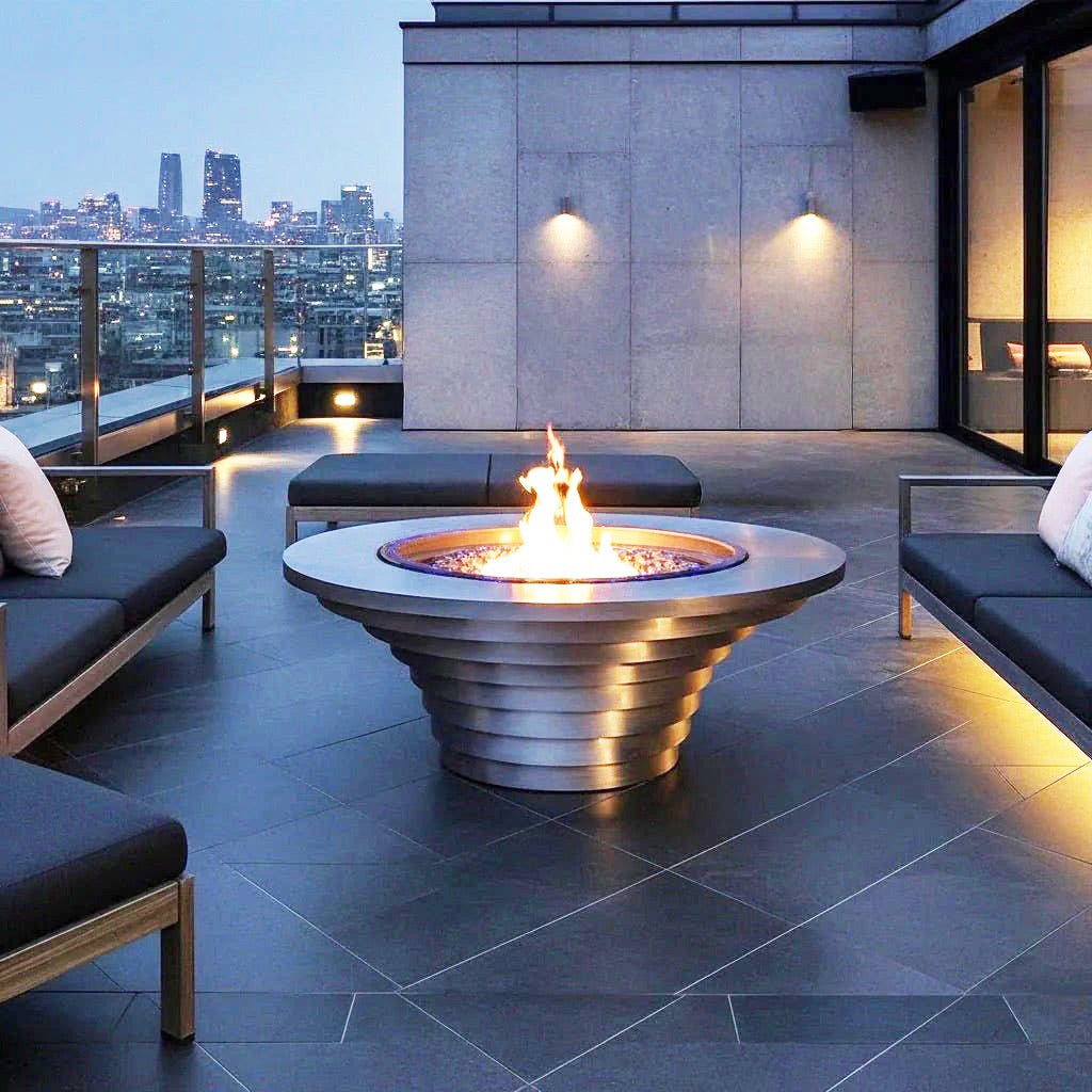 Tornado Fire Pit Table | Spiral Sculptural by Modofire